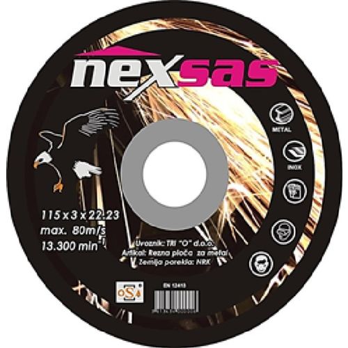 NEXSAS rezna ploča za metal 115 x 1.0 x 22.23 #40 kom