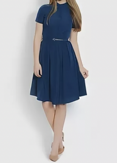 Plava midi haljina S