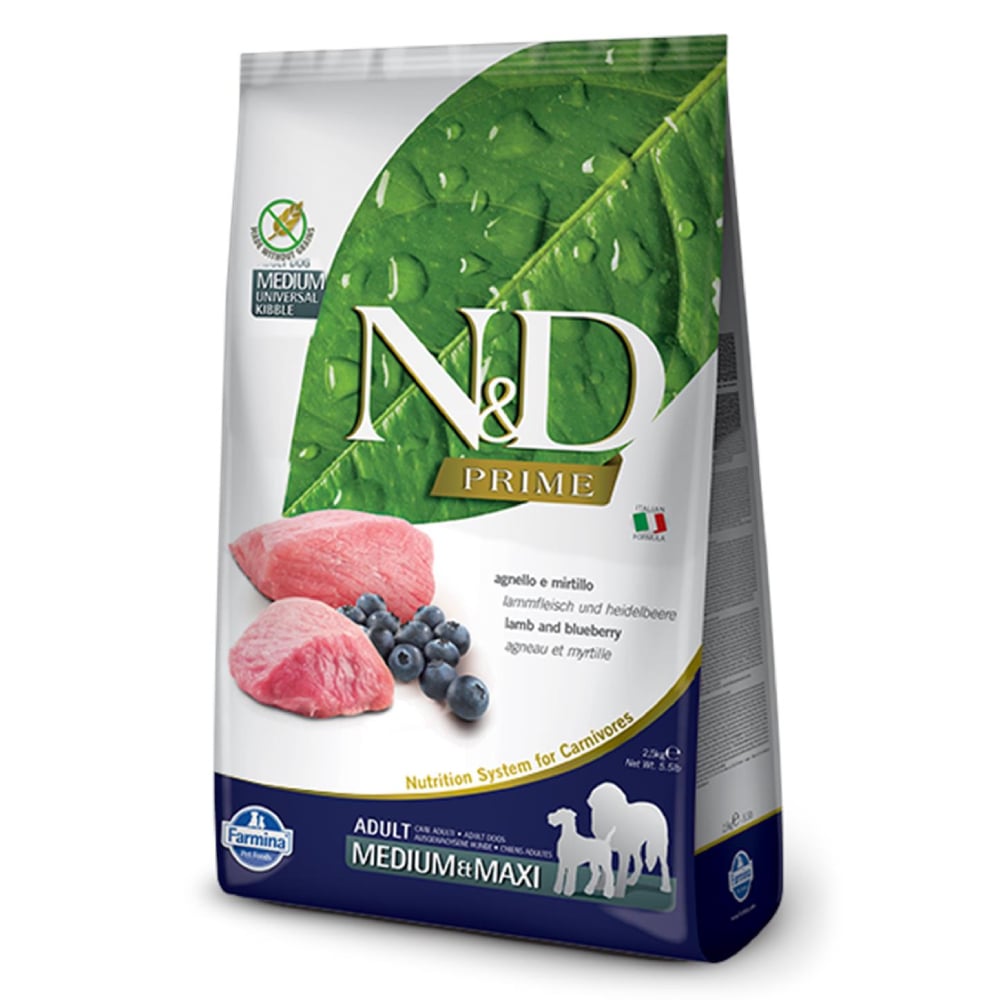 N&D PRIME Lamb Blueberry Medium and Maxi 12 kg Hrana za pse