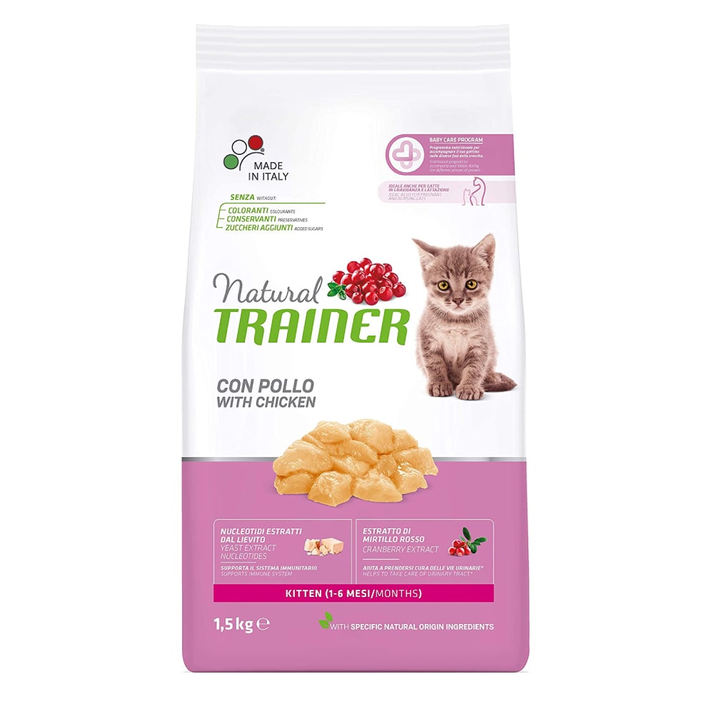 TRAINER NATURAL Cat Kitten Piletina 1.5 kg Suva hrana za mačke