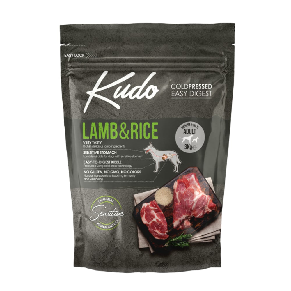 KUDO Lamb & Rice Medium & Maxi Adult 3kg Hrana za pse