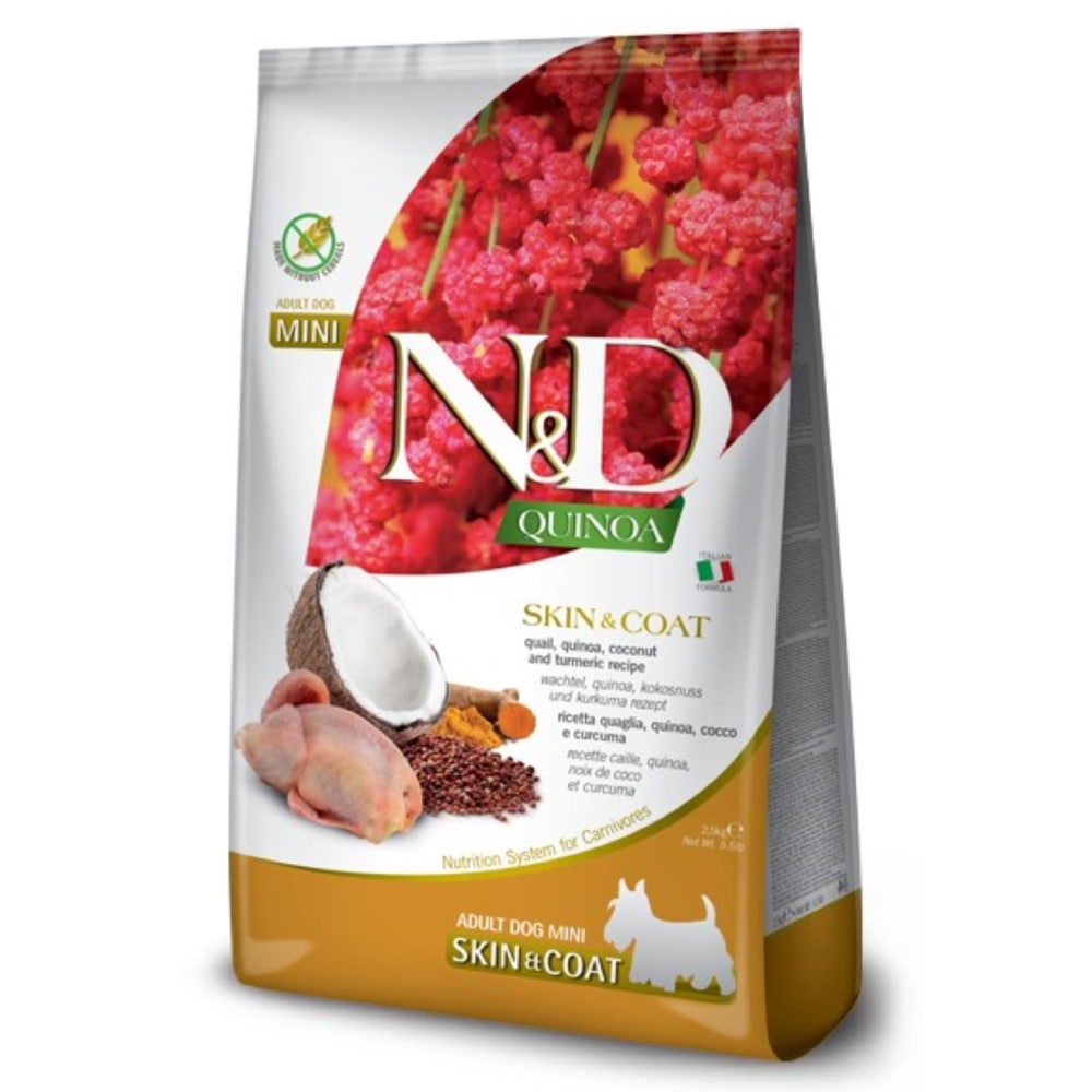 N&D QUINOA Skin and Coat Quail Coconut Mini 800 g Hrana za pse