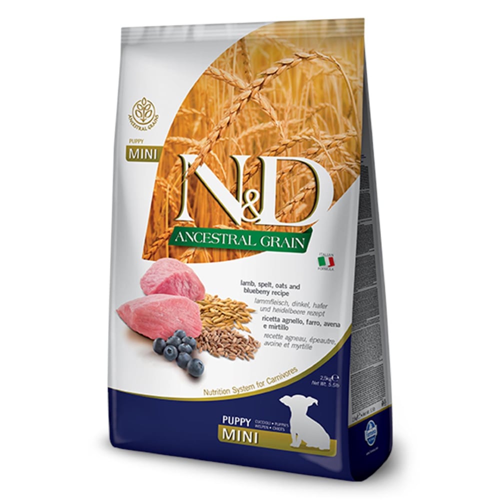 N&D ANCESTRAL GRAIN Puppy Lamb and Blueberry Mini 2.5 kg Hrana za pse