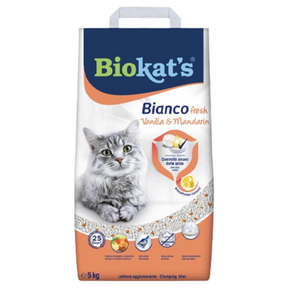 BIOKAT'S Bianco Fresh Vanila i mandarina Posip za mačke 5 kg