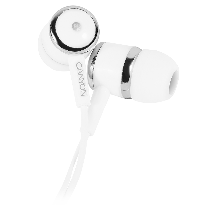 CANYON EPM- 01 Stereo earphones with microphone, White, cable length 1.2m, 23*9*10.5mm,0.013kgID EK000595526