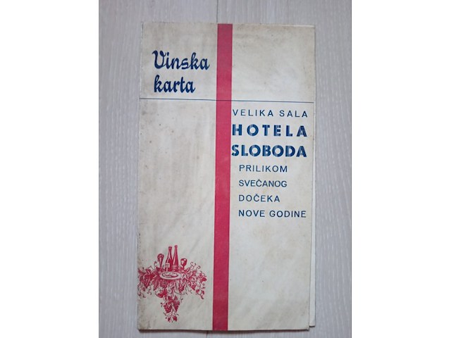 Vinska karta Hotel Sloboda Novi Sad