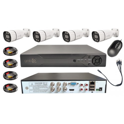 CAM-AHD2MP-KITXM4W GMB kamera 2 mpix set od 4 analogne kamere FULL COLOR app xmeye