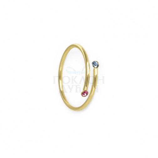 Ženski Victoria Cruz Iris Gold Multicolor Crystal Prsten Sa Swarovski Kristalima