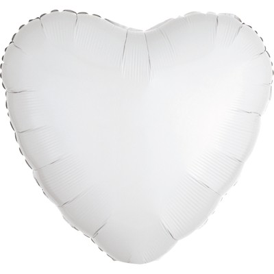 Helijumski balon 43 cm Metallic White Heart
