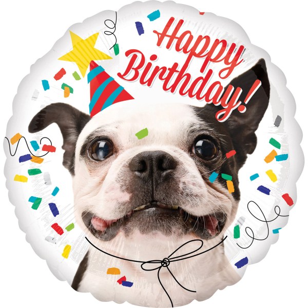 Helijumski balon 43cm Happy Birthday Dog