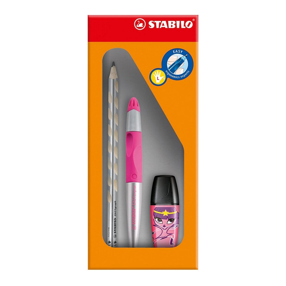 School set EASY za desnoruke pink STABILO