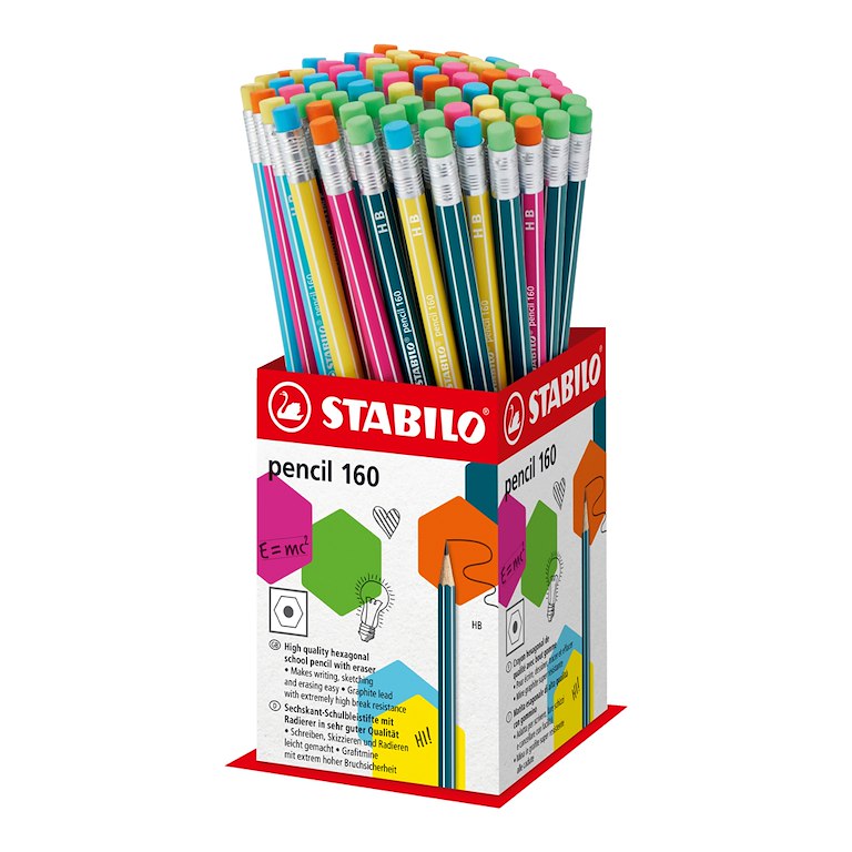 Grafitna olovka sa gumicom STABILO pencil 160 HB displej 1/72