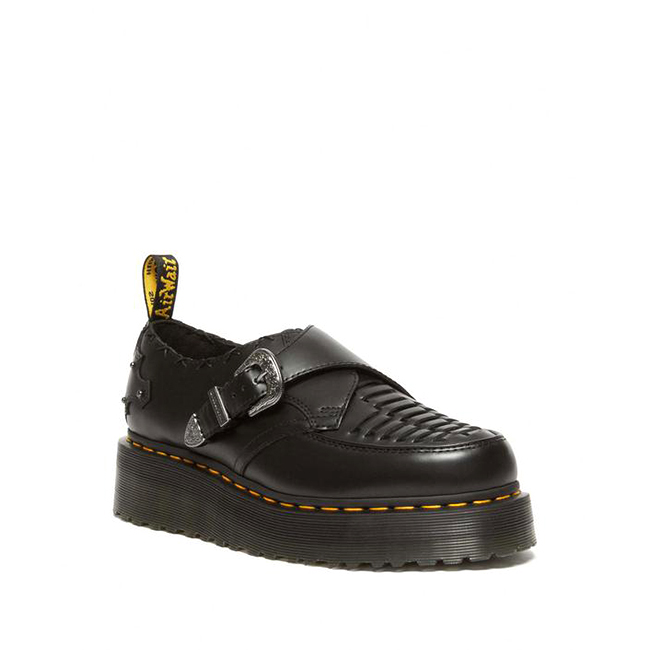Dr.Martens Ramsey Woven Smooth Leather Platform Creepers