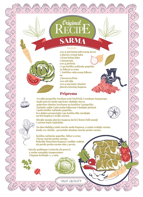 Kuhinjske krpe – RECEPTI – Sarma