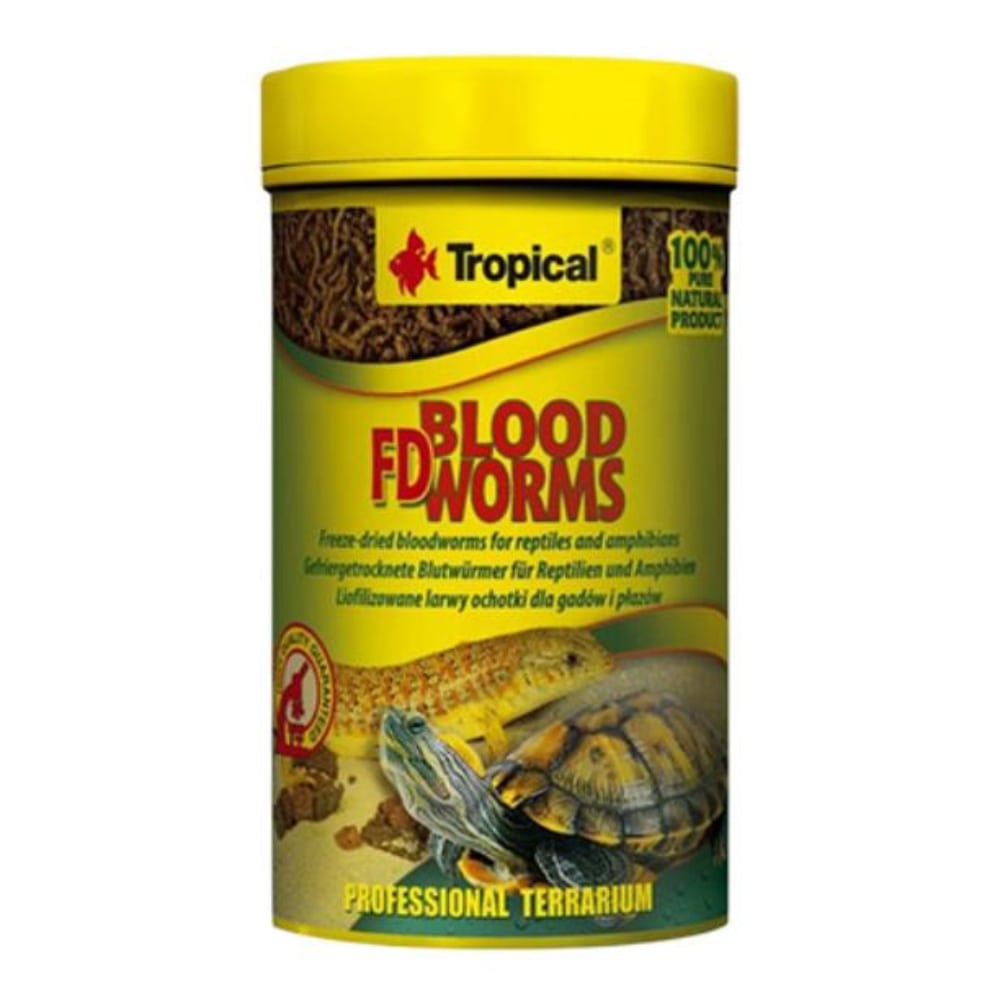 TROPICAL FD Blood Worms Osušeni crvići 17 g Hrana za ribe i gmizavce