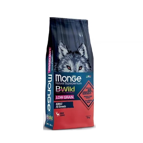 MONGE BWild Low Grain Adult All Breeds sa mesom jelena 12kg Hrana za pse