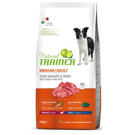 TRAINER NATURAL Medium Adult sa govedinom i pirinčem 12kg Hrana za pse