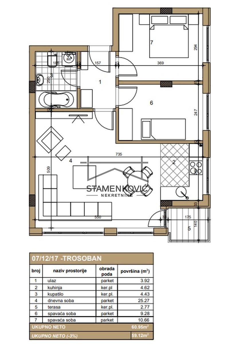 Trosoban stan u novogradnji! Odlican raspored,PDV! ID#6364 140.000 €