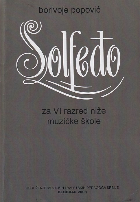 SOLFEĐO za 6. razred niže muzičke škole