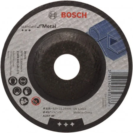 Brusna ploča za metal - ispupčena Standard A24 P BF 115x6.0mm BOSCH