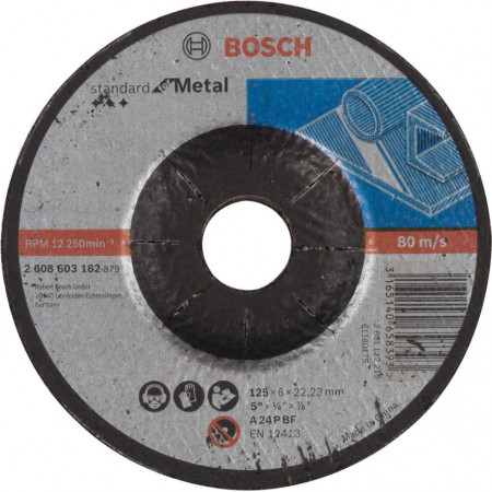 Brusna ploča za metal - ispupčena Standard A24 P BF 125x6.0mm BOSCH