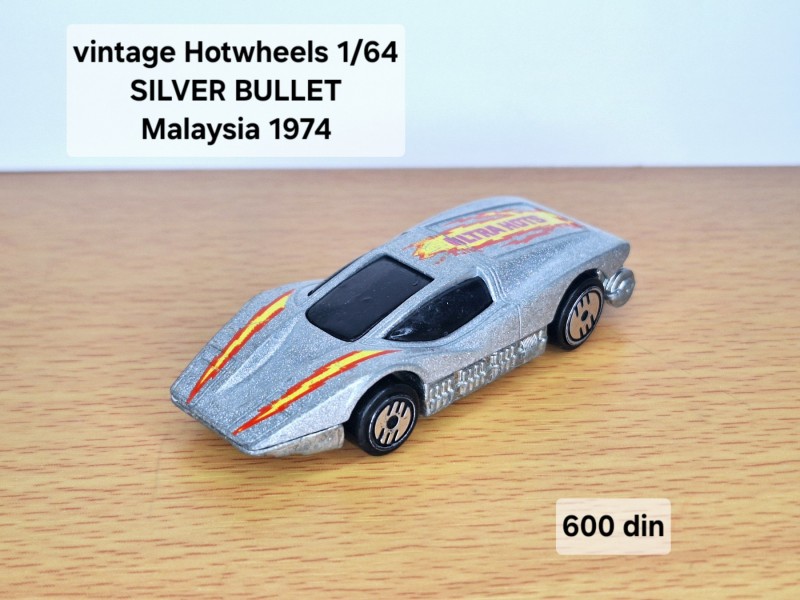 vintage Hotwheels 1/64 SILVER BULLET Malaysia 1974