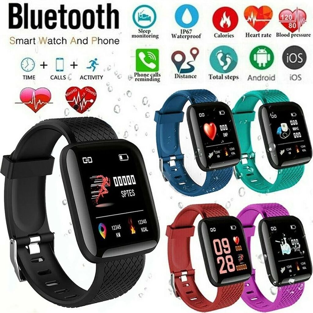 V2 Bluetooth Smart Sat Boje narukvica: Crna, Plava, Crvena