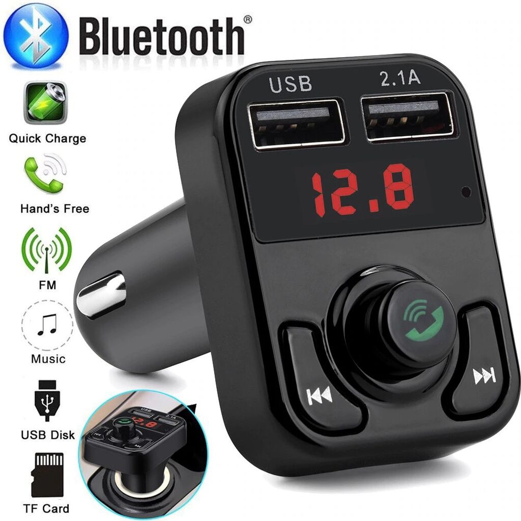 V2 - Handsfree FM Bluetooth Auto Car Kit USB punjač MP3 Bežični