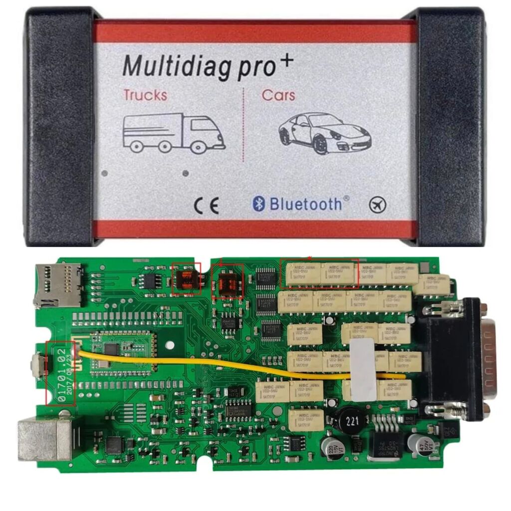 1 Ploča Bluetooth MultiDiag Pro + CDP 2021.11 Profesionalni