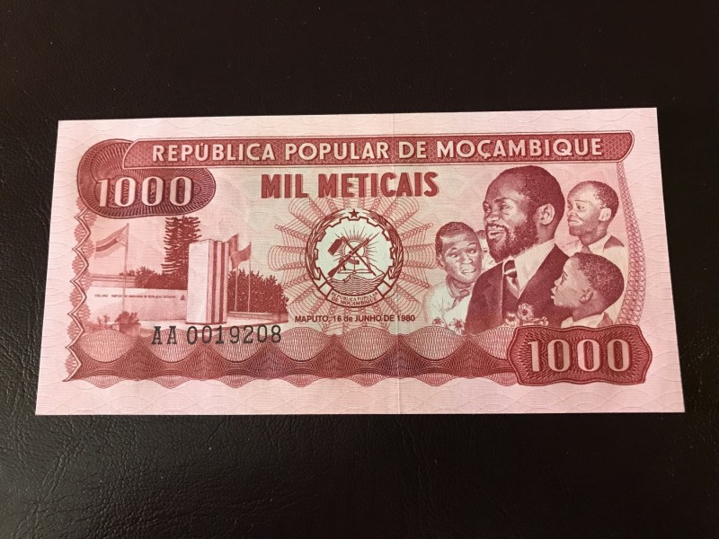 MOZAMBIK 1000 METICAIS. UNC.1980.