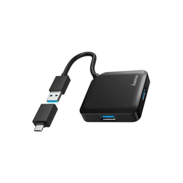 HAMA USB 3.2 HUB 1:4 5Gbits + USB-C adapter 200116