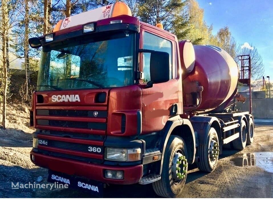 Stetter na šasiji Scania P124CB 8x4HZ 360, full steel kamion s mešalicom za beton