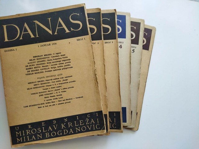 Časopis `Danas` 1-5+indeks, iz 1934. godine