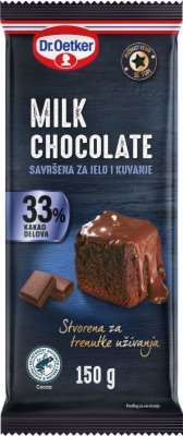 ČOKOLADA MLEČNA ZA JELO I KUVANJE DR.OETKER 150G
ČOKOLADA MLEČNA ZA JELO I KUVANJE DR.OETKER 150G