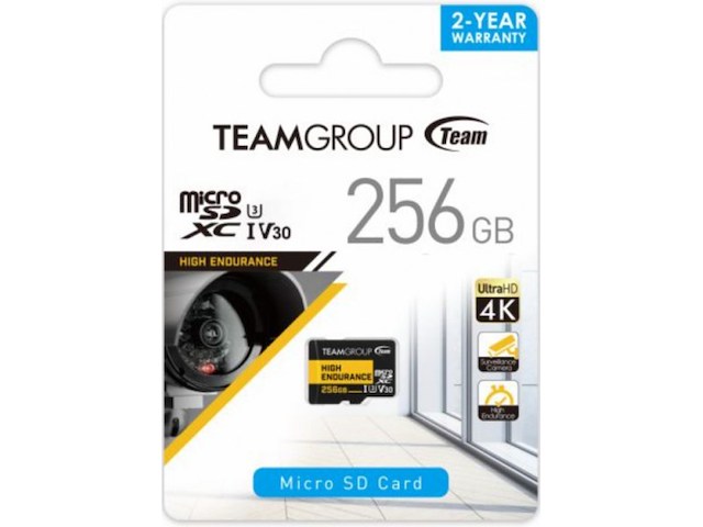 TeamGroup MICRO SDXC 256GB High Endurance UHS-I U3 V30,100/50MB/s, THUSDX256GIV3002 ZA VIDEO NADZOR!