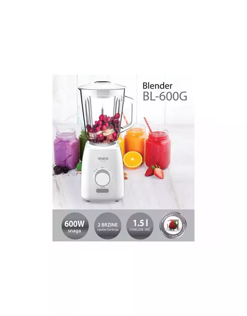 Blender Vivax BL-600G/snaga 600W/posuda 1.5 L