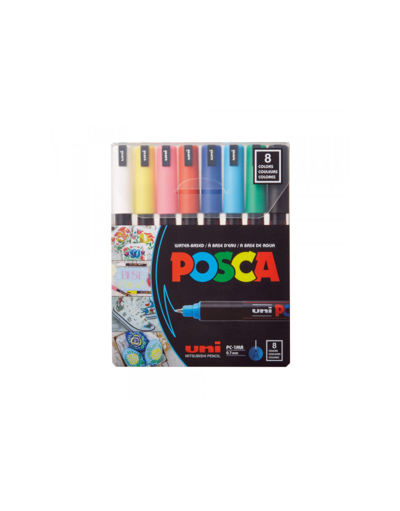 Marker Uni SET PC-1MR POSCA /0 7mm 8 KOM osnovne boje