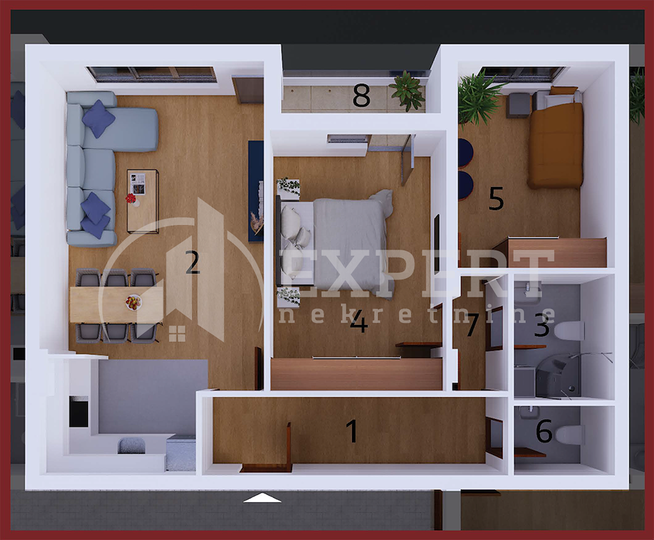 Trosoban stan, 70.57 m2, Centar, Vardarska ID: p-08753