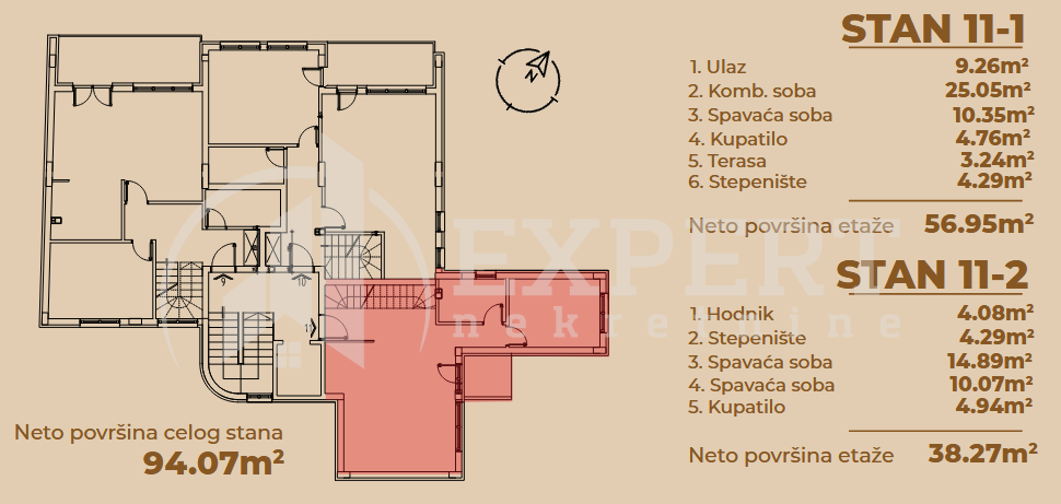 četvorosoban stan, 94.07 m2, Centar, Katićeva ID: p-06553