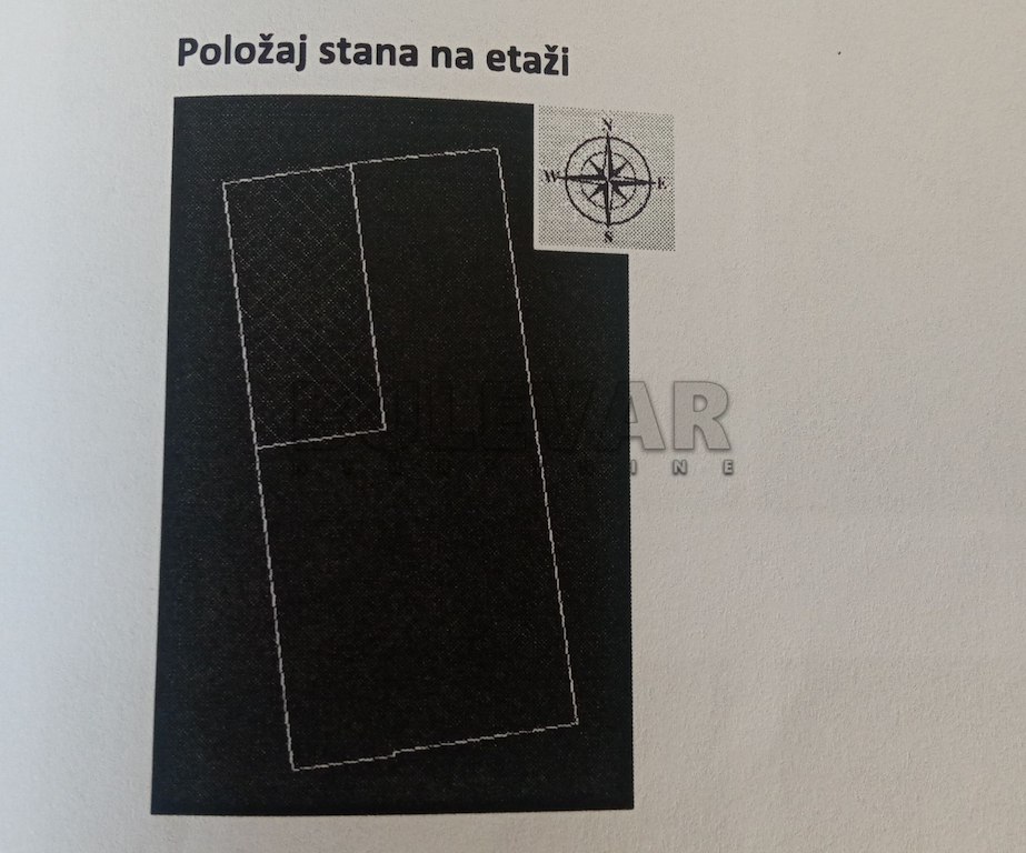 četvorosoban stan, 43.04 m2, Palilula, Ulica 1. (Partizanski Blok) ID: p-010143