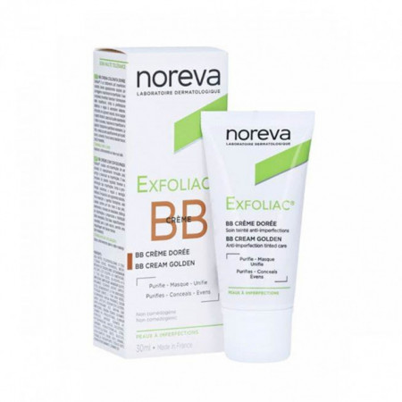 Noreva Exfoliac Umirujuća BB tonirana krema zlatna 30ml