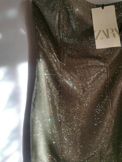 Zara rhinestone korset mini haljina S
