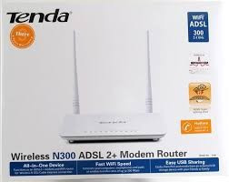 Tenda Modem ADSL 2+ Router Wi-Fi N300 with USB 2.0
