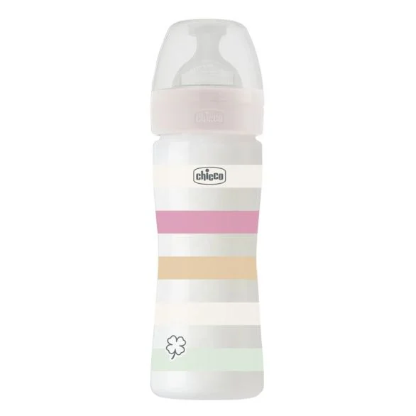 Chicco WB plastična flašica 250ml, silikon,devojčice