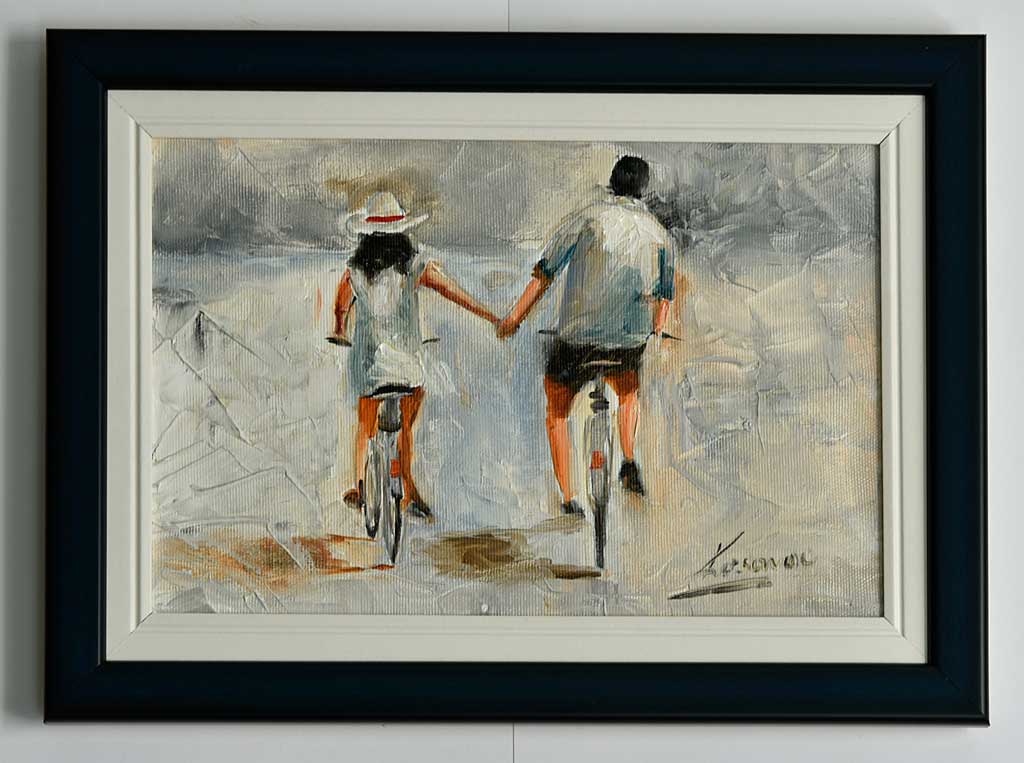 Umetnička slika - Zaljubljeni biciklisti