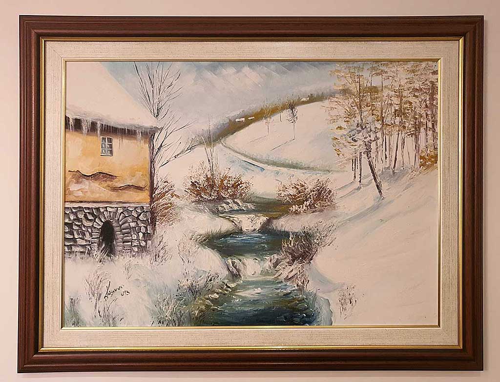 Umetnička slika - Potok zimi