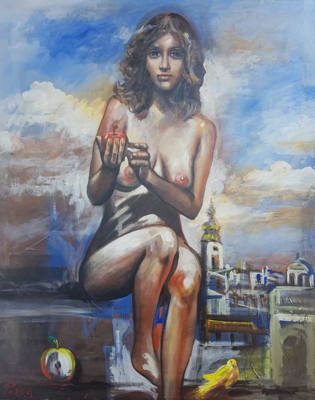 Umetnička slika Akt slikar Nebojša Petrović Petra