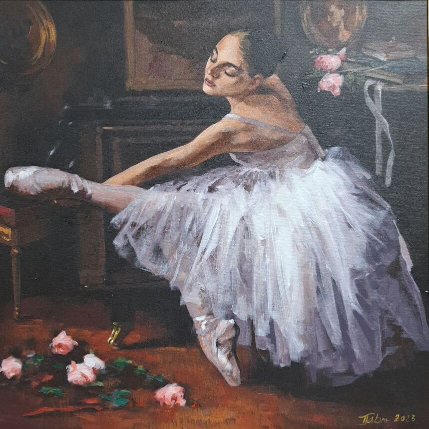 Umetnička slika Balerina slikar Dragan Petrović Pavle
