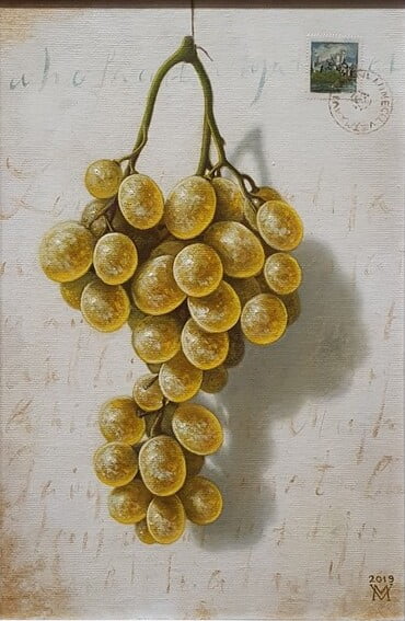 Umetnička slika Beli grozd slikar Miljan Vasiljević