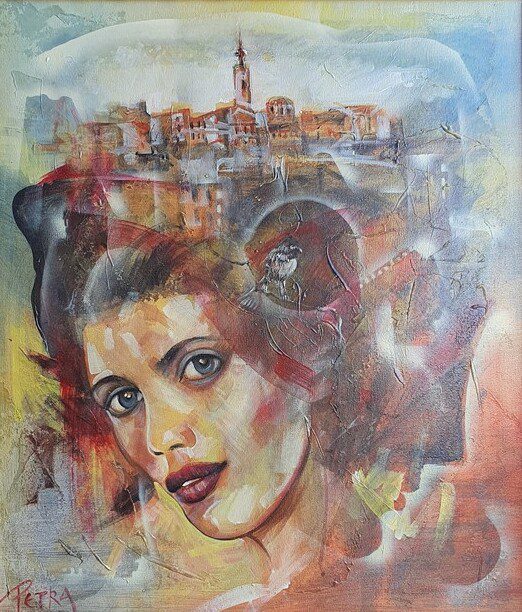 Umetnička slika Beograđanka slikar Nebojša Petrović Petra